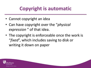 Copyright (basics) for Researchers | PPT