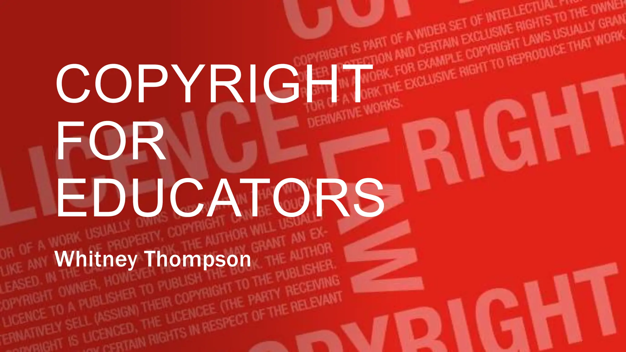 Copyright basics powerpoint for educators | PPTX