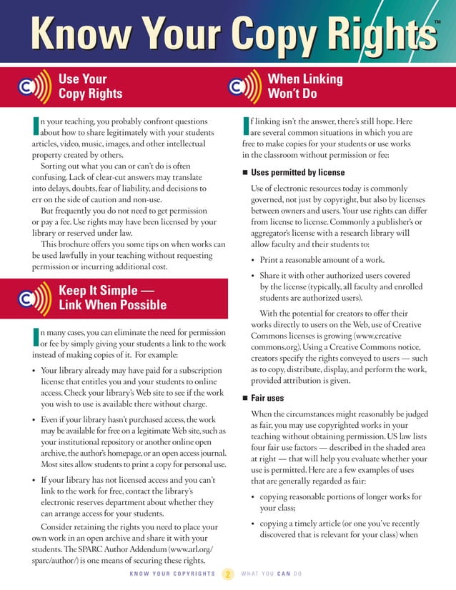 Copyright brochure | PDF | Desktop Publishing | Computer Software and ...