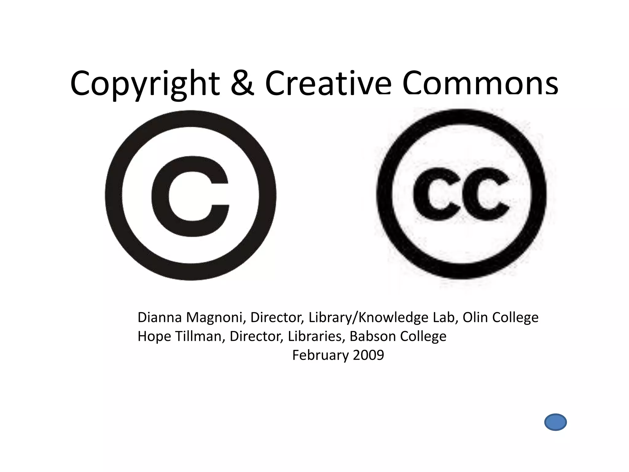 Copyright and Creative Commons 2009 | PPT