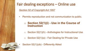 Copyright Exception and Online Learning issues and challenges | PPTX