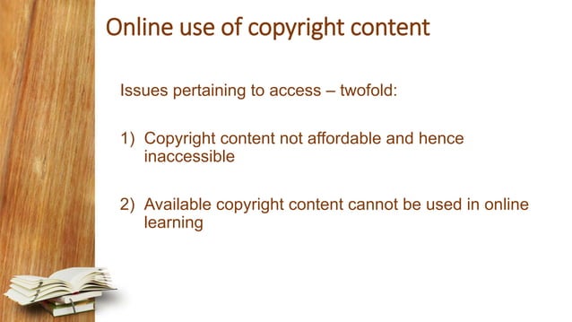 Copyright Exception and Online Learning issues and challenges | PPTX ...