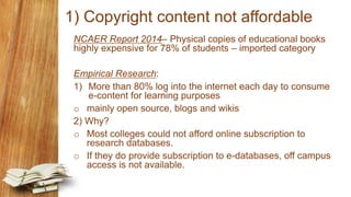 Copyright Exception and Online Learning issues and challenges | PPTX