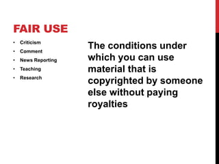 Copy right & fair use | PPTX