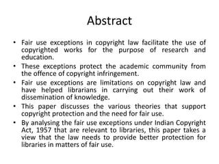 Copyright fair use and libraries madhu nlsiu and gagan | PPT
