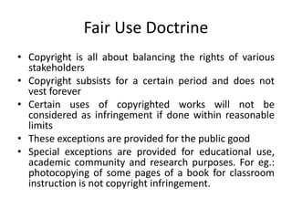 Copyright fair use and libraries madhu nlsiu and gagan | PPT