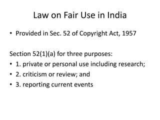 Copyright fair use and libraries madhu nlsiu and gagan | PPT