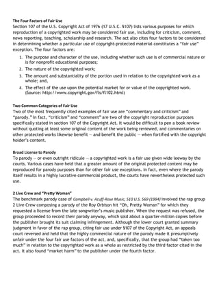 Copyright fair use doctrine | PDF