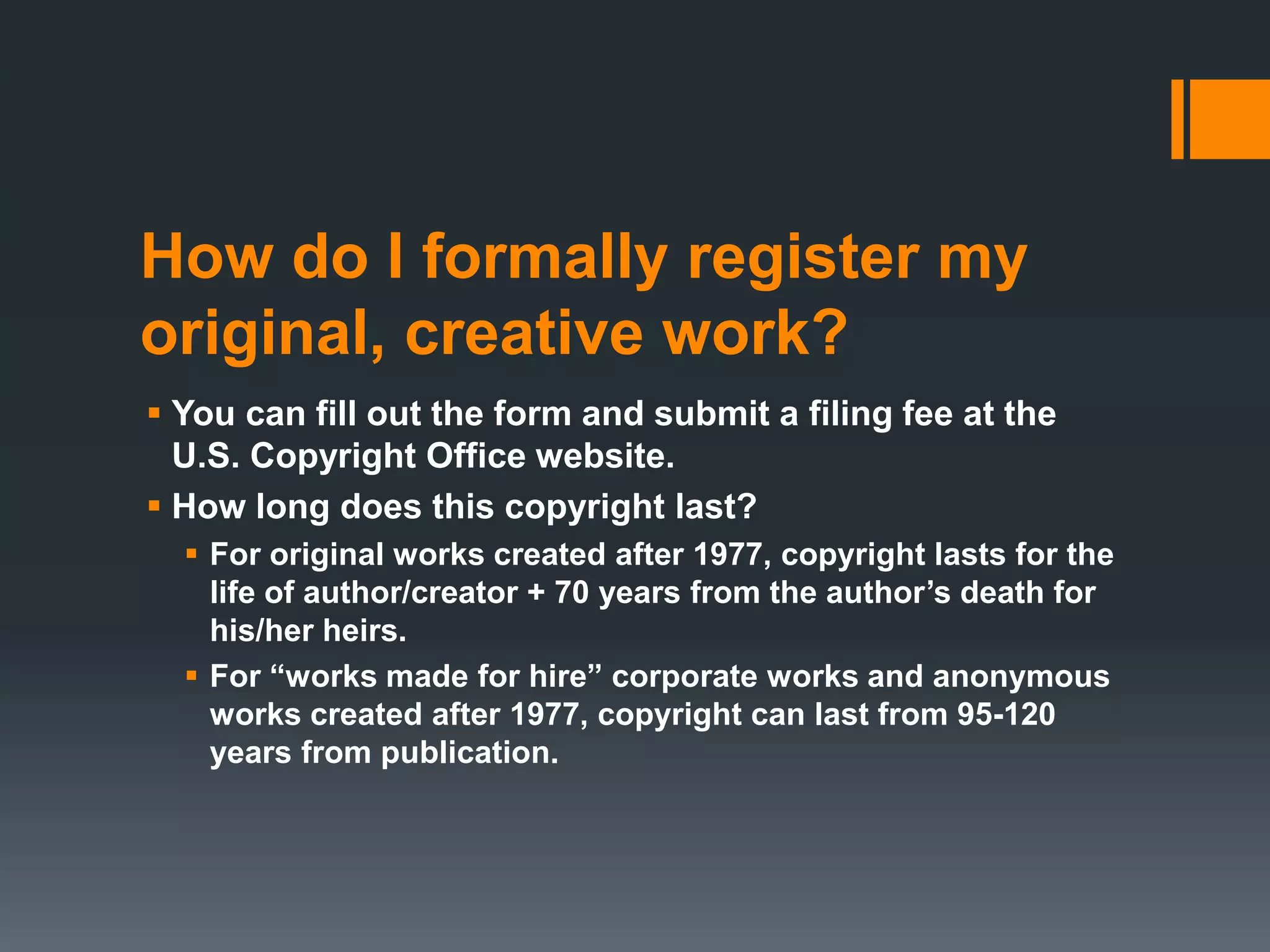 Copyright, fair use & public domain | PPTX