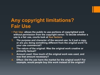 Copyright, fair use & public domain | PPTX