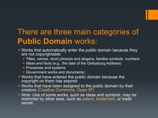 Copyright, fair use & public domain | PPTX