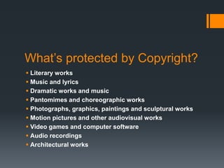 Copyright, fair use & public domain | PPTX