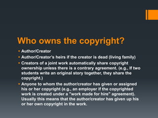 Copyright, fair use & public domain | PPTX