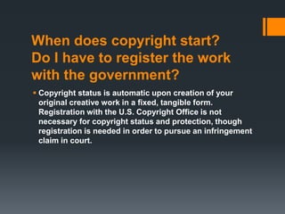 Copyright, fair use & public domain | PPTX