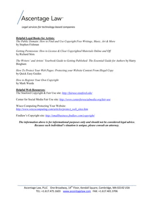 Copyright FAQs for Aritsts | PDF