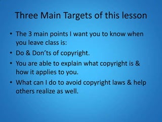 Copyright for 4 6th graders | PPT