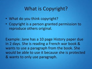 Copyright for 4 6th graders | PPT
