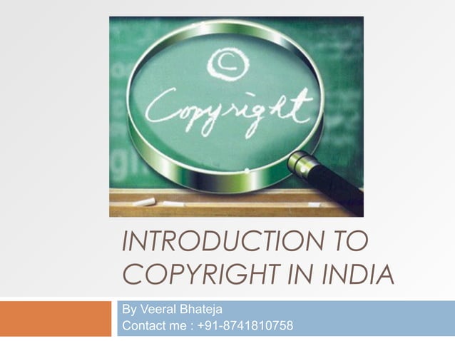 Copyright in india | PPT | Technology Industry | Industries