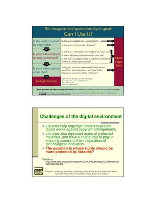 Copyright issues in a library digital environment | PDF
