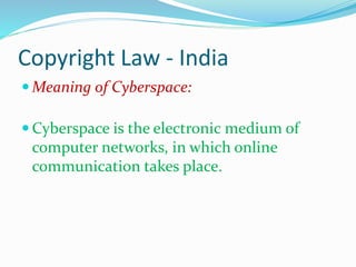 Copyright issues in cyberspace | PPTX