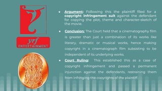 Copyright Law Case Studies In India PPT | PDF