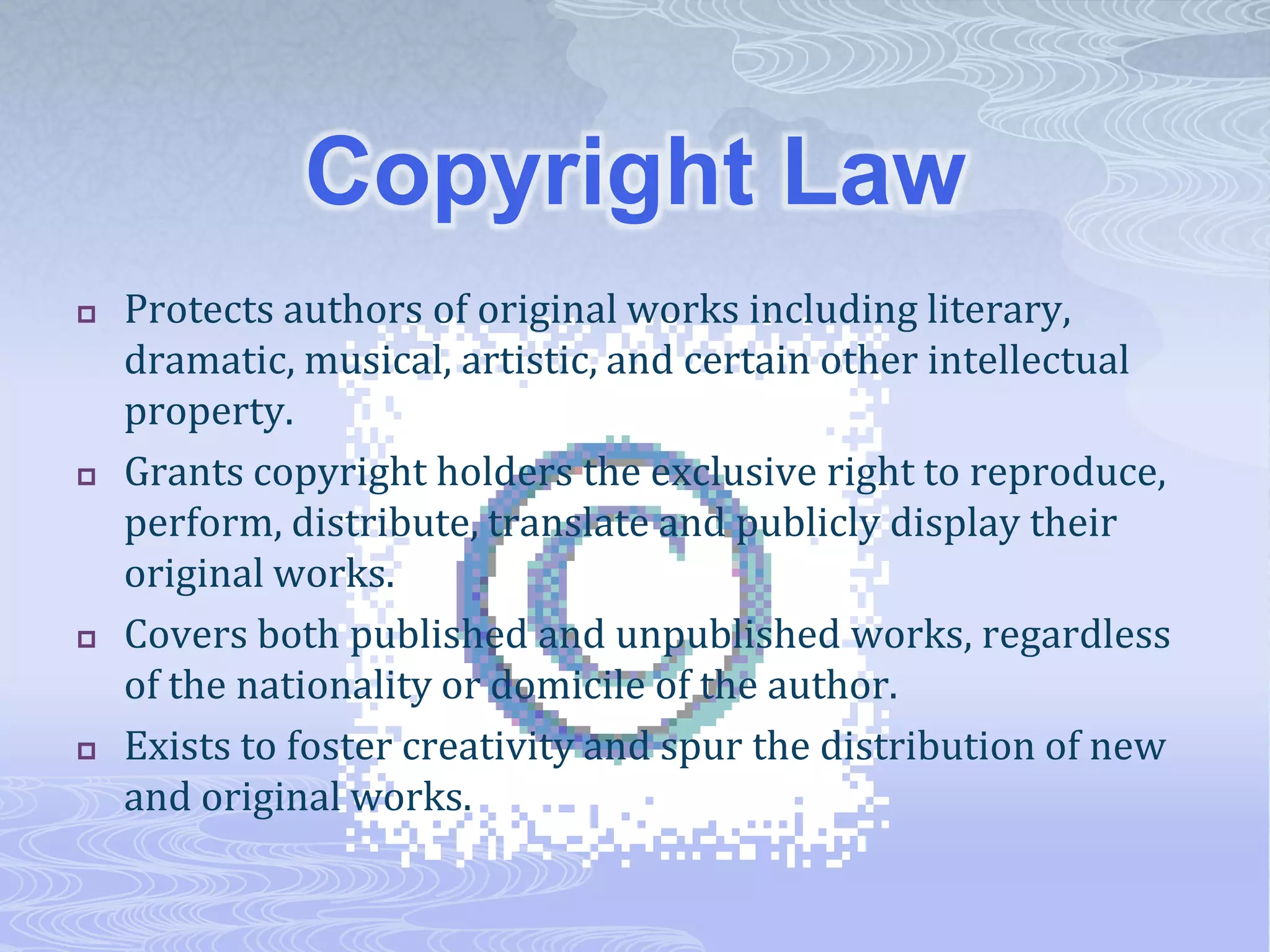 Copyright Law, Fair Use, Creative Commons, And The Public Domain | PPTX