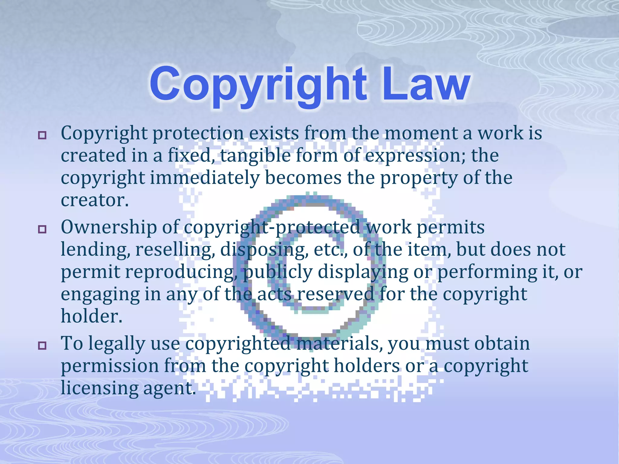 Copyright Law, Fair Use, Creative Commons, And The Public Domain | PPTX