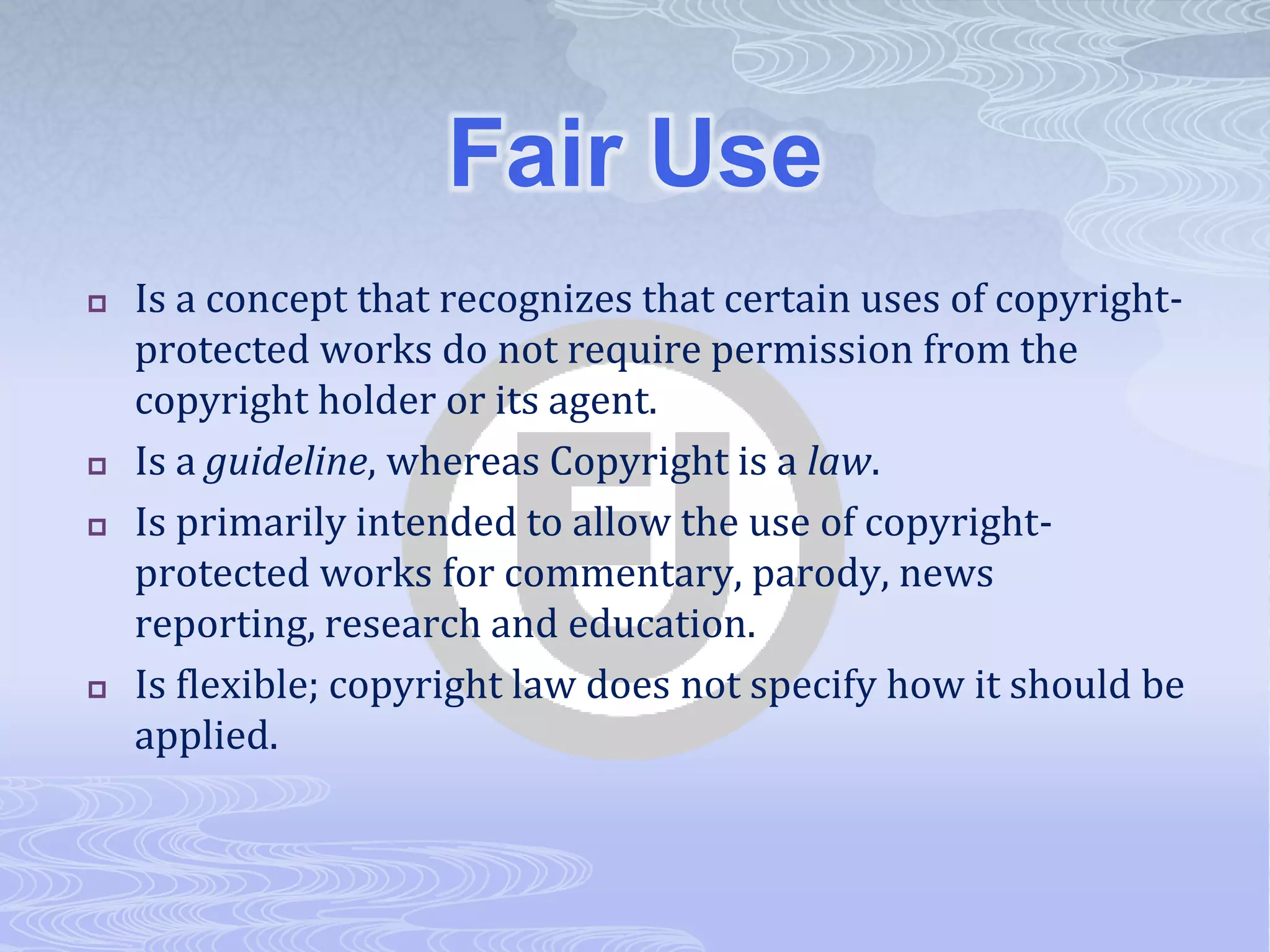 Copyright Law, Fair Use, Creative Commons, And The Public Domain | PPTX
