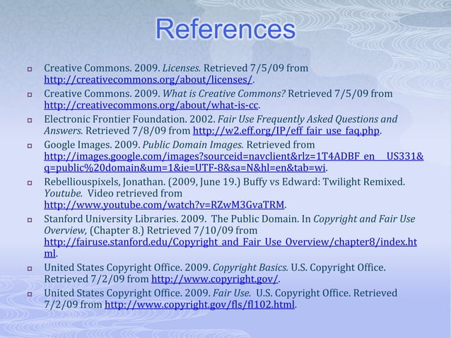Copyright Law, Fair Use, Creative Commons, And The Public Domain | PPTX