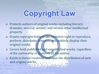 Copyright Law, Fair Use, Creative Commons, And The Public Domain | PPTX