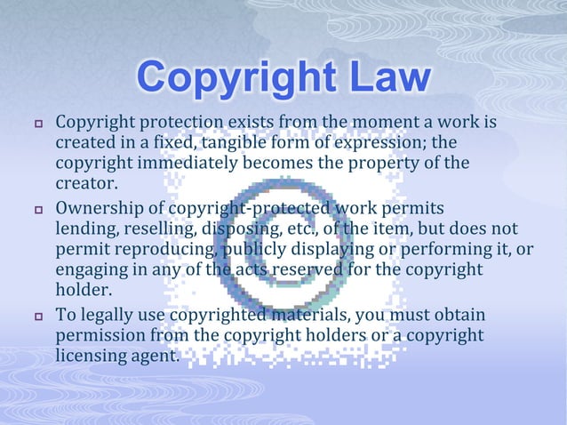 Copyright Law, Fair Use, Creative Commons, And The Public Domain | PPTX