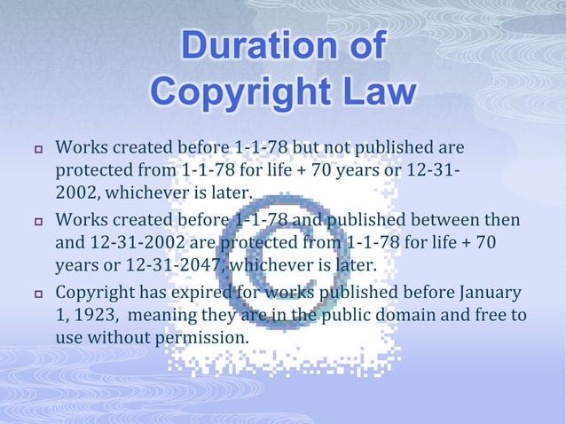 Copyright Law, Fair Use, Creative Commons, And The Public Domain | PPTX