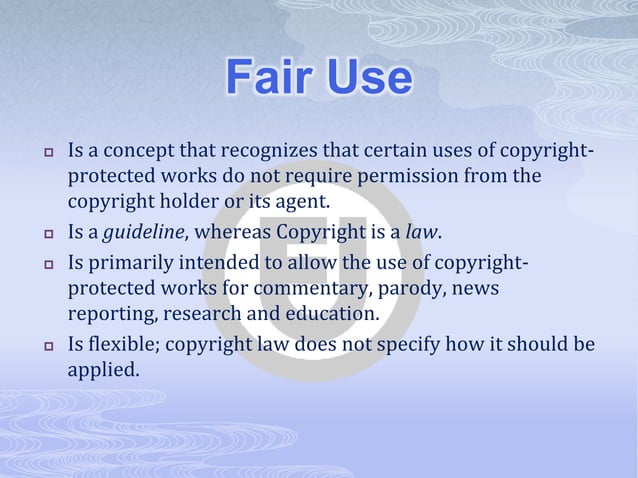 Copyright Law, Fair Use, Creative Commons, And The Public Domain | PPTX