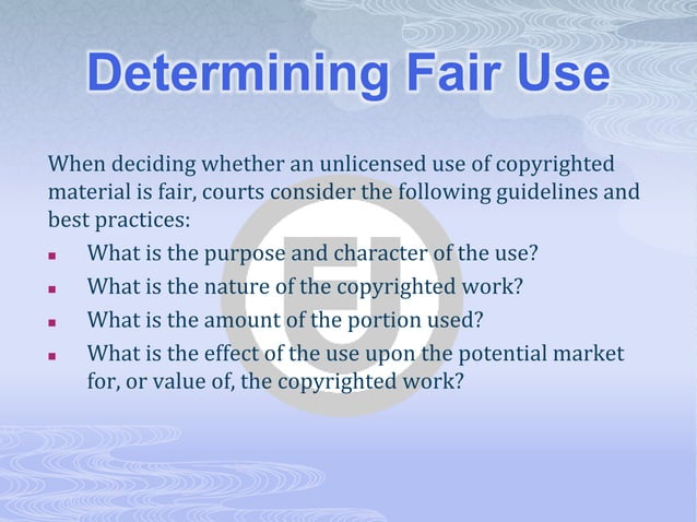 Copyright Law, Fair Use, Creative Commons, And The Public Domain | PPTX