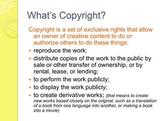 Copyright lesson ppt | PPTX | Technology & Computing