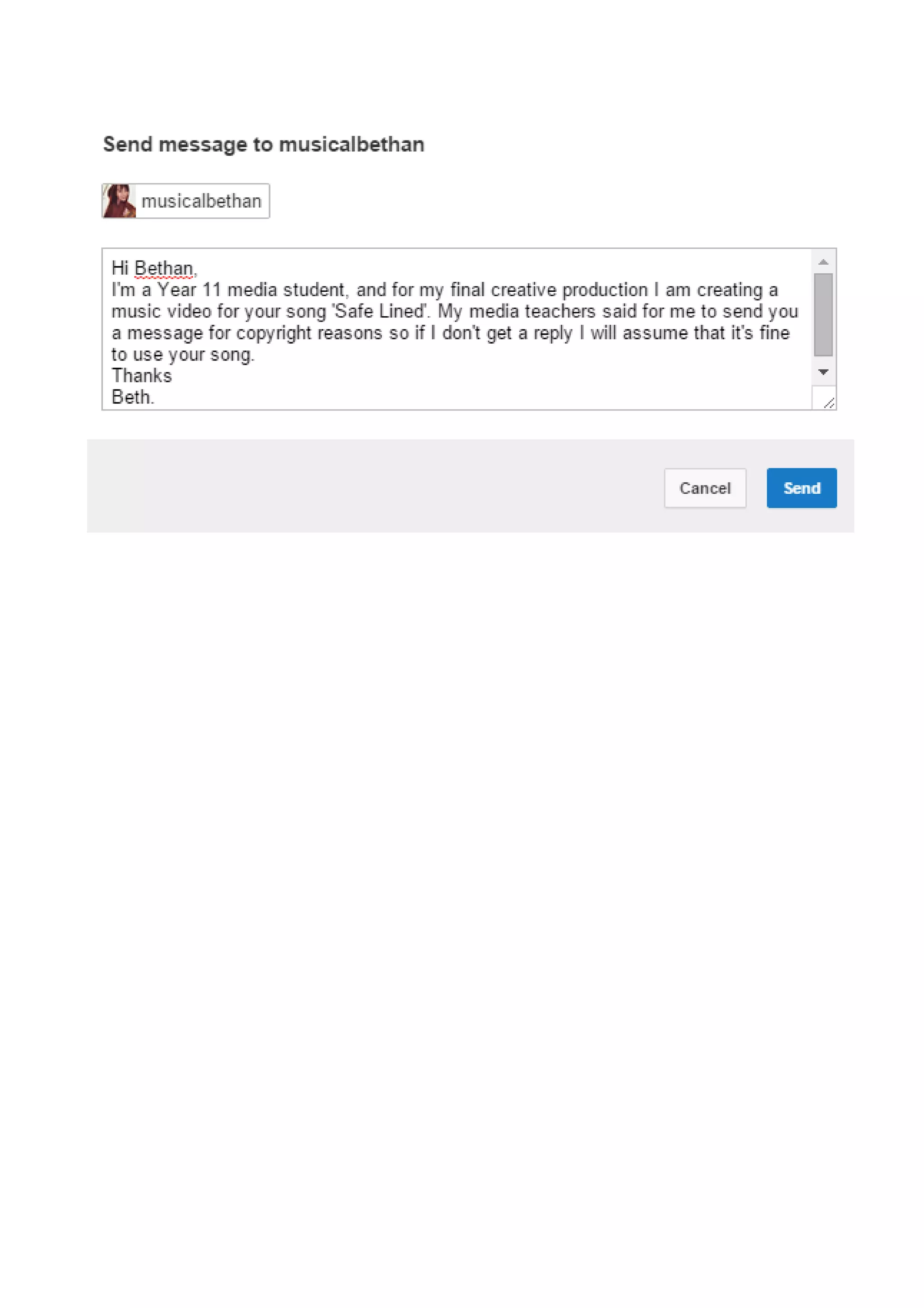 Copyright message to artist for unit 21 creative production. | DOCX