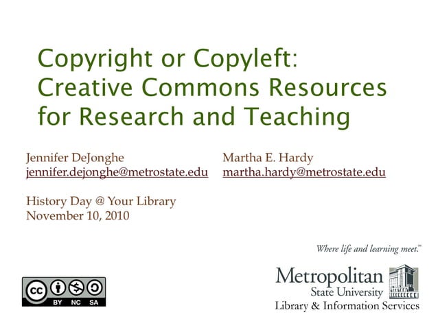 Copyright or Copyleft - Creative Commons | PPT