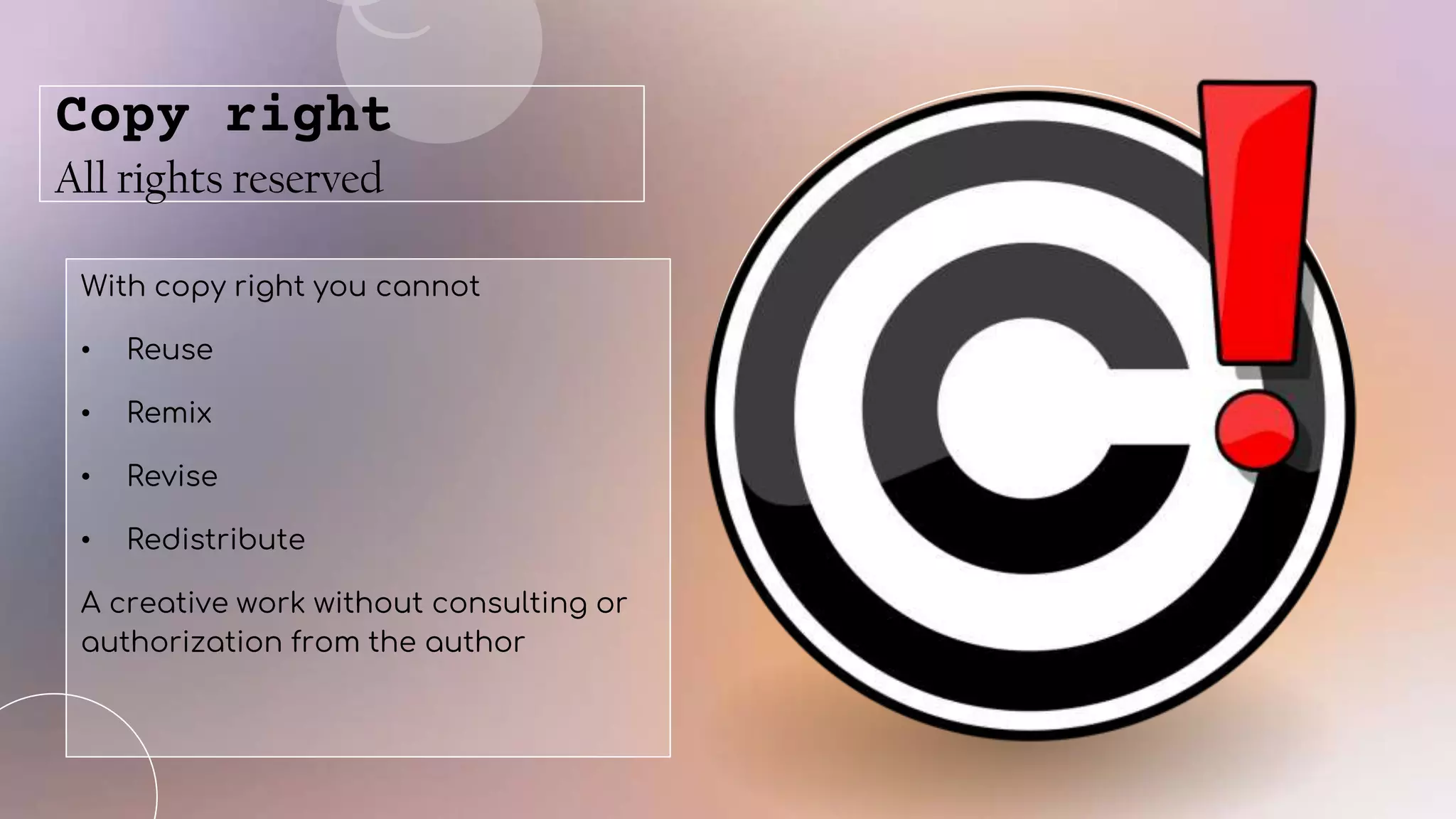 Copy right or creative commons | PPT