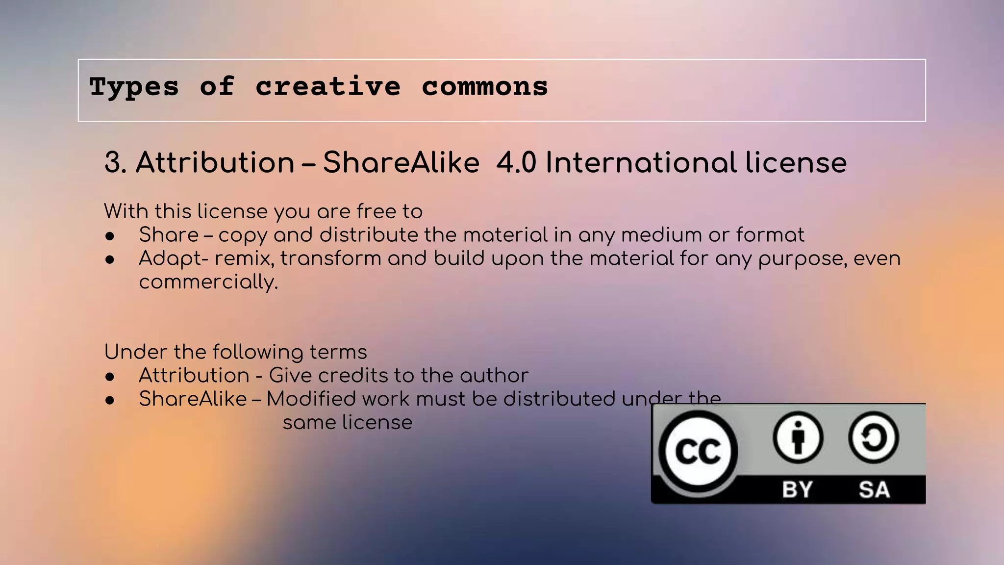 Copy right or creative commons | PPT