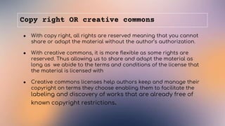 Copy right or creative commons | PPT