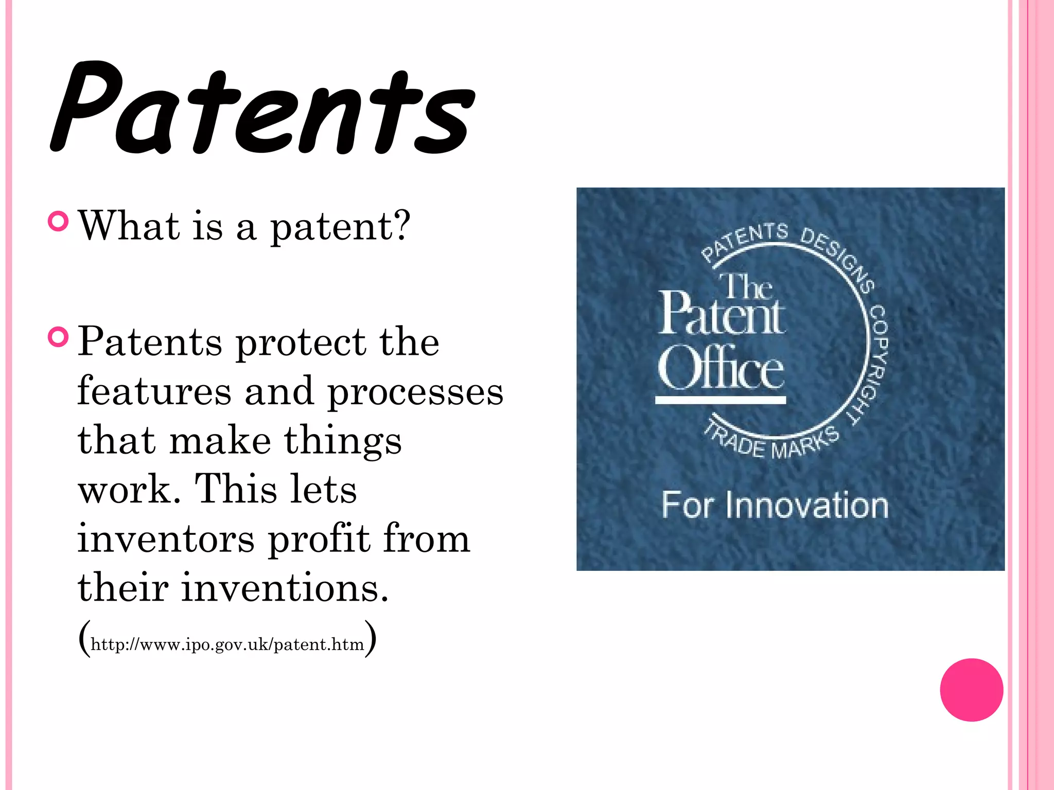 Copyright, patents and trademarks | PPT