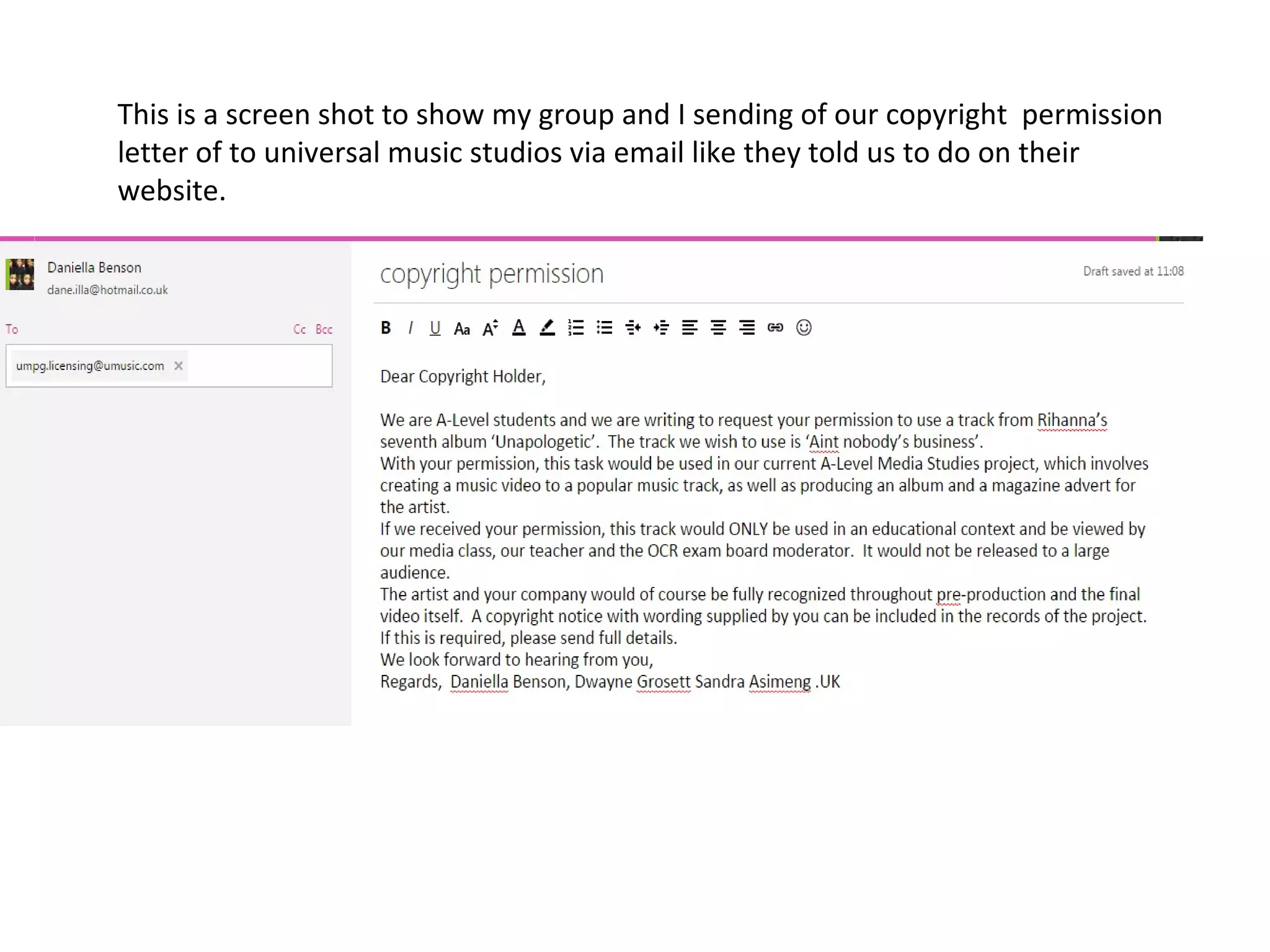 Copyright permission letter | ODP