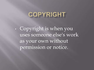 Copyright power point | PPTX | Law