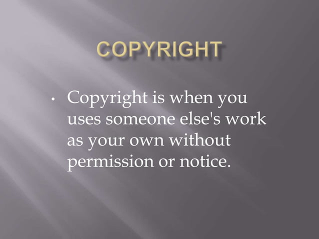 Copyright power point | PPTX | Law