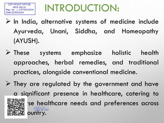 ALTERNATIVE SYSTEM OF MEDICINE ppt. Second Year B.Pharm Sem-IV | PDF