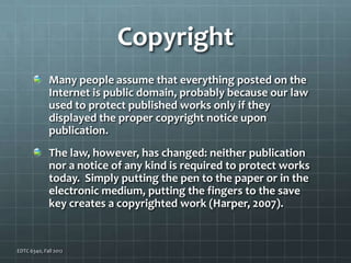 Copyright presentation | PPTX | Law