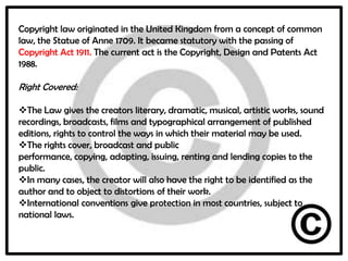 Copyright Issues | PPTX | Law