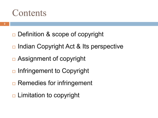 Copyright (presentation) | PDF | Law