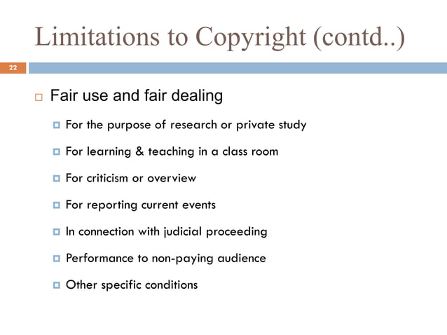 Copyright (presentation) | PDF | Law