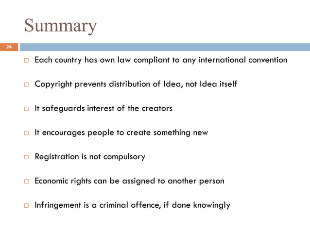 Copyright (presentation) | PDF | Law